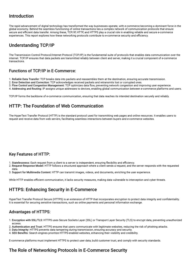 The Role of Networking Protocols in Secure and Efficient E-Commerce - 23 - 45 | PDF ...