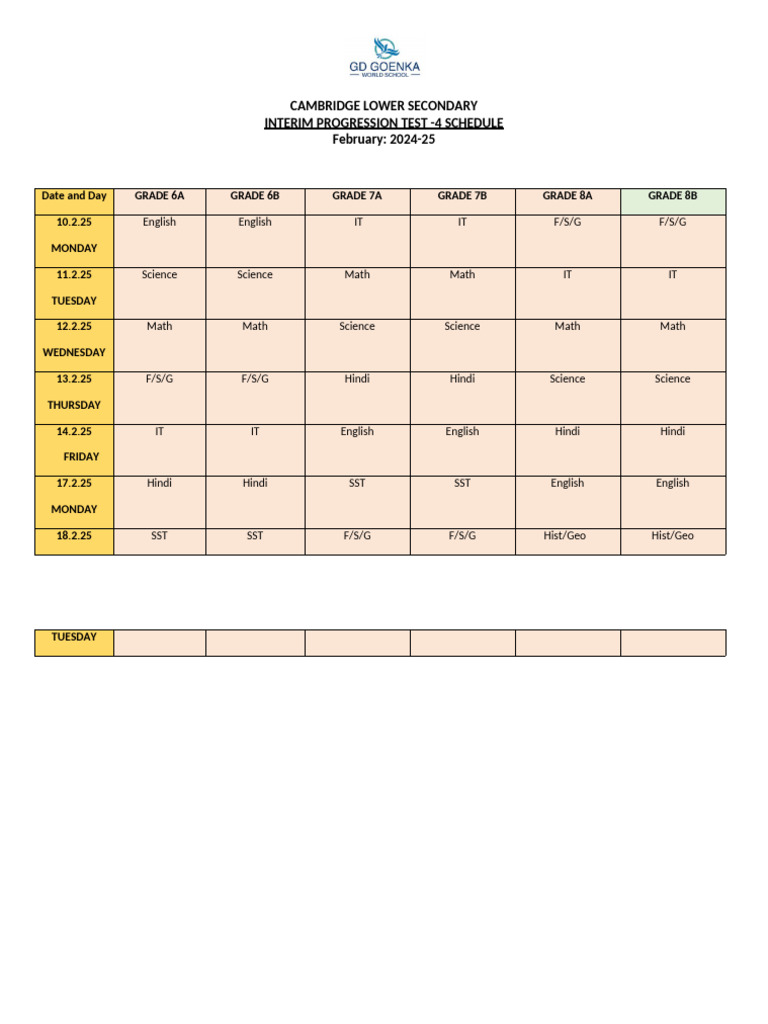 Ipt - 4 Schedule Feb 2025 | PDF