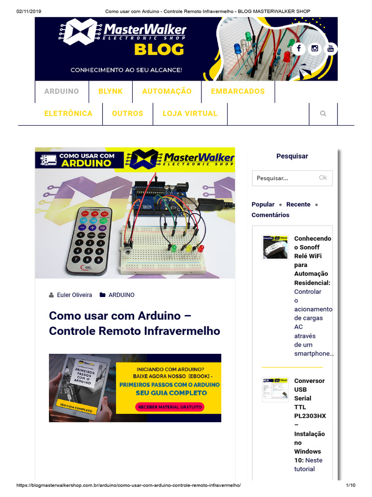 Controle Remoto Infravermelho com Arduino | PDF | Arduino | Diodo ...