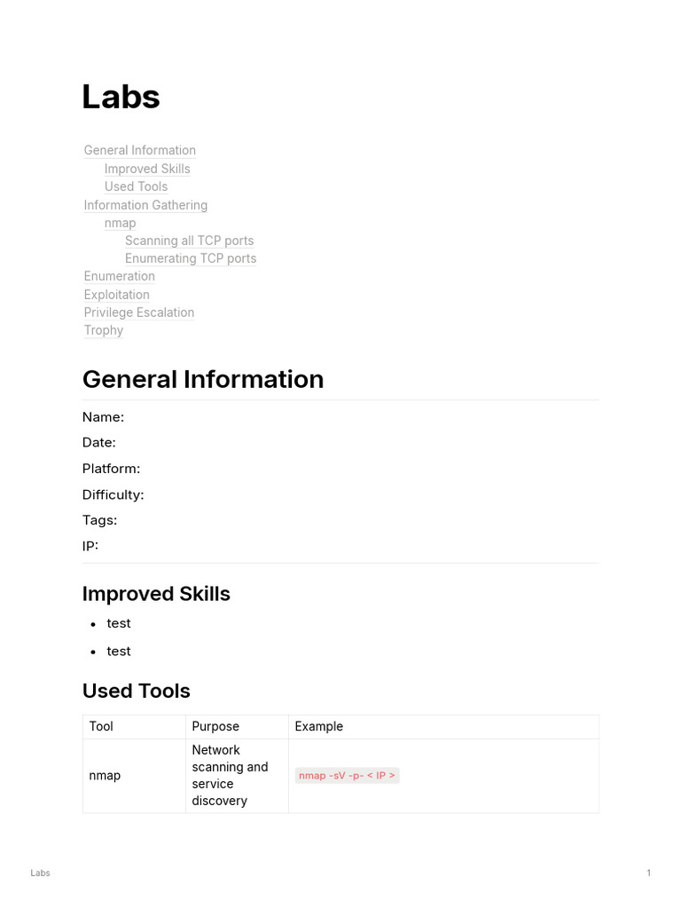 CTF Labs Template | PDF