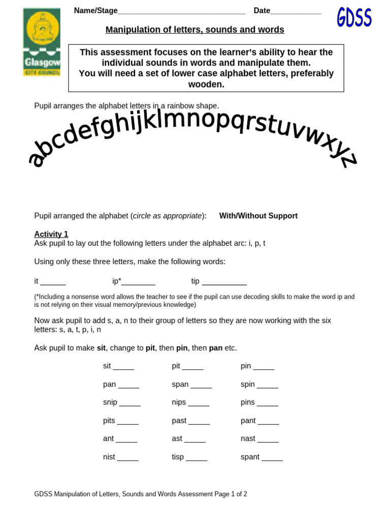 Working With Letters Sounds and Words | PDF | Mental Processes ...