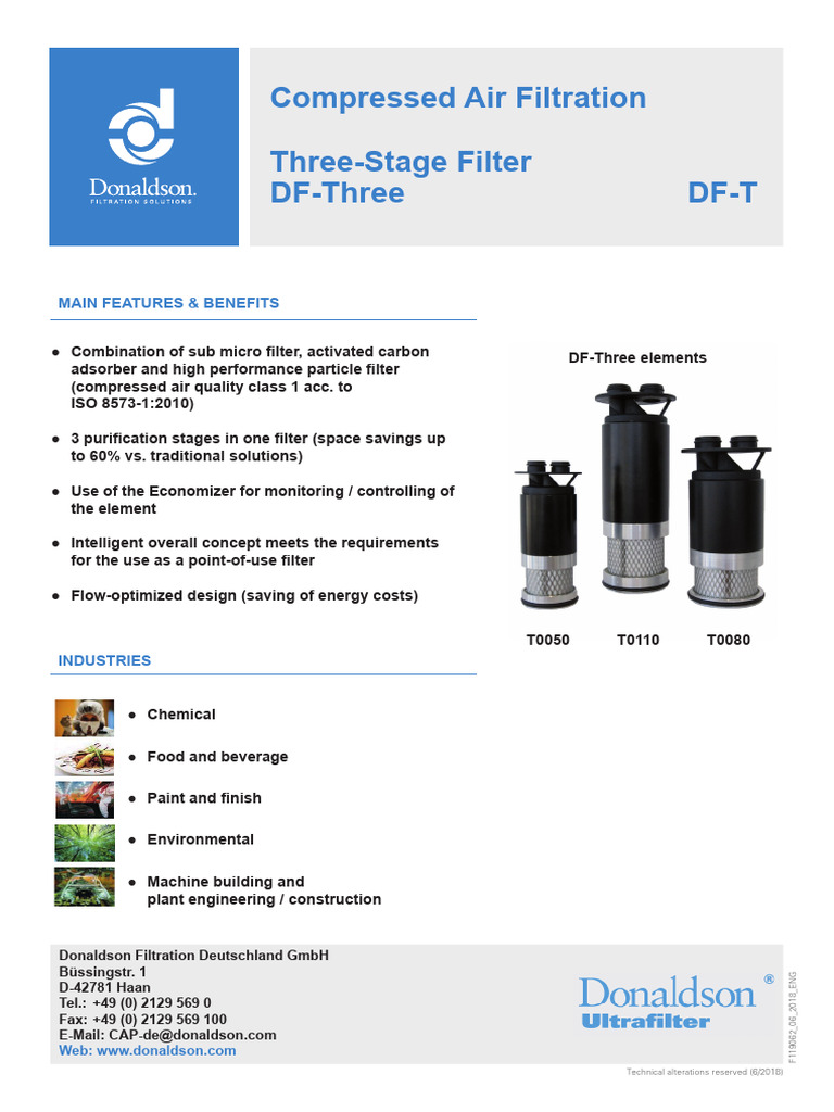 DF T Series Three Stage Industrial Filter Housings | PDF | Filtration ...