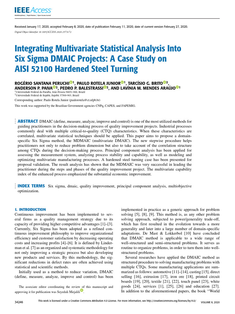Integrating Multivariate Statistical Analysis Into Six Sigma DMAIC Projects A Case Study On AISI ...