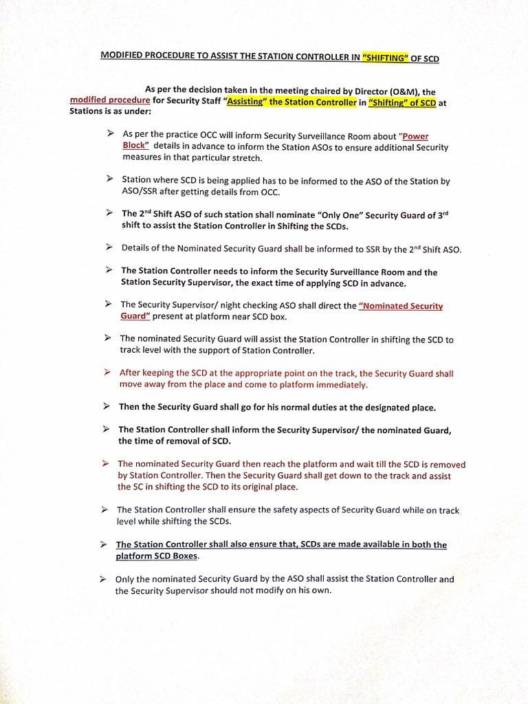 Modified Procedure To Assist The SC in Shifting of SCD.. | PDF