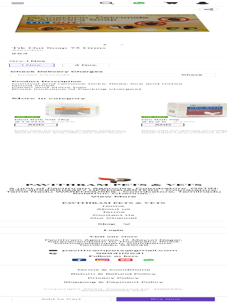 Buy Tik Out Soap 75 Grms Online at Best Price PAVITHRAM PETS & VET CARE | PDF