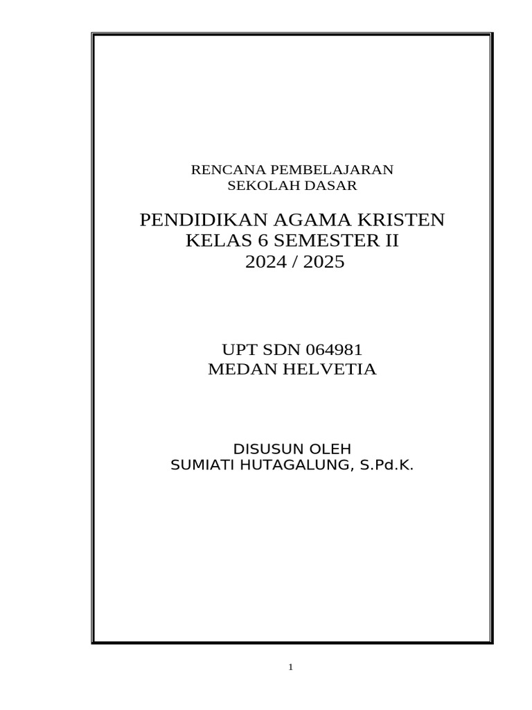 RPP kls 6 - semester 2 | PDF