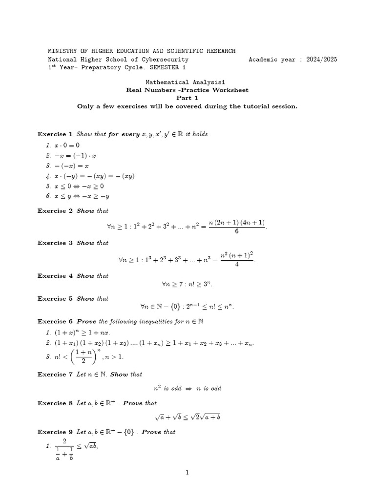 Real Numbers - Practice Worksheet | PDF | Mathematics