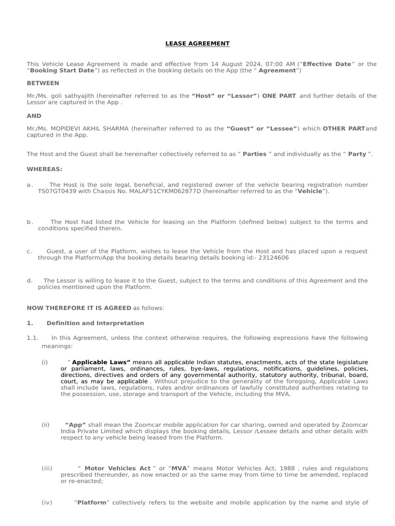 Agreements Guest Agreement | PDF | Lease | Indemnity