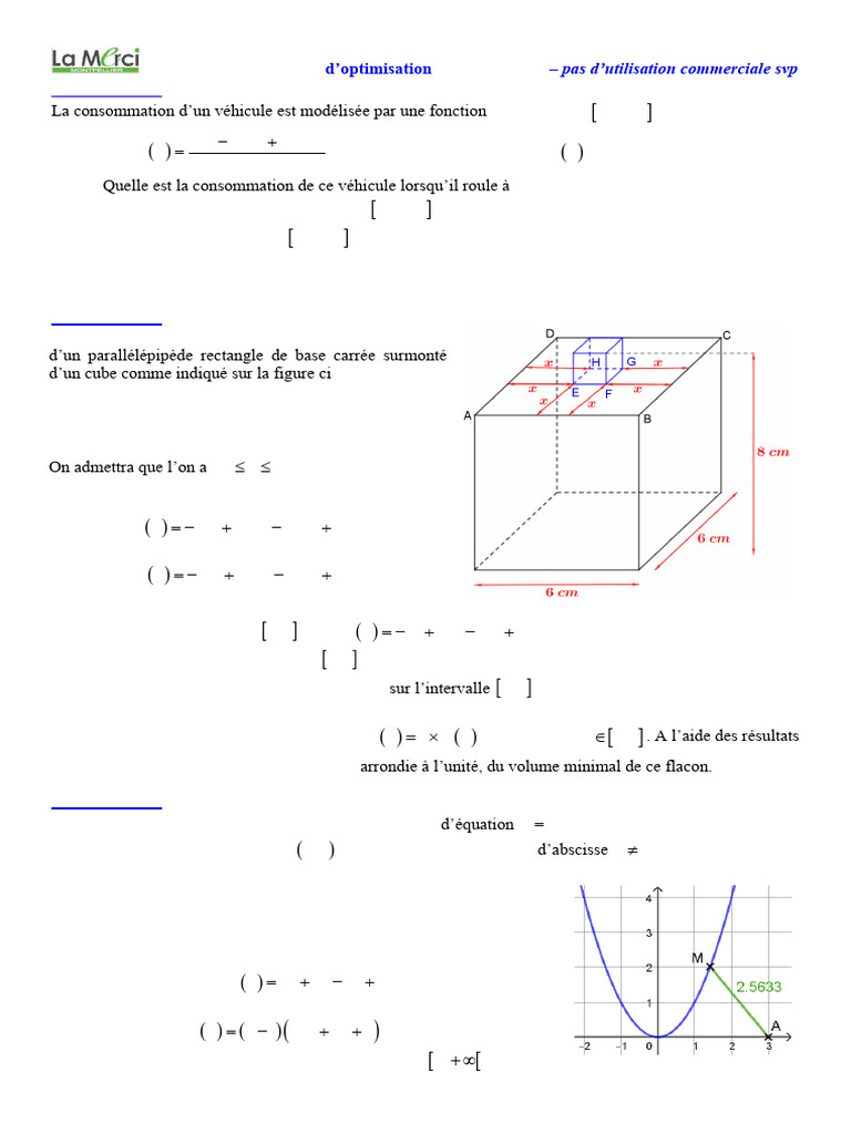 Problèmes d'optimisation corrigés | PDF | Coordonnées cartésiennes | Le ...