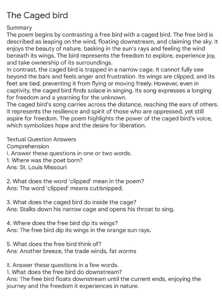 the caged bird | PDF