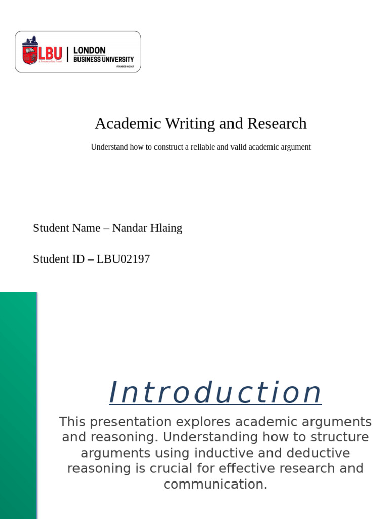 Academic Argument Presentation (1) | PDF | Argument | Deductive Reasoning
