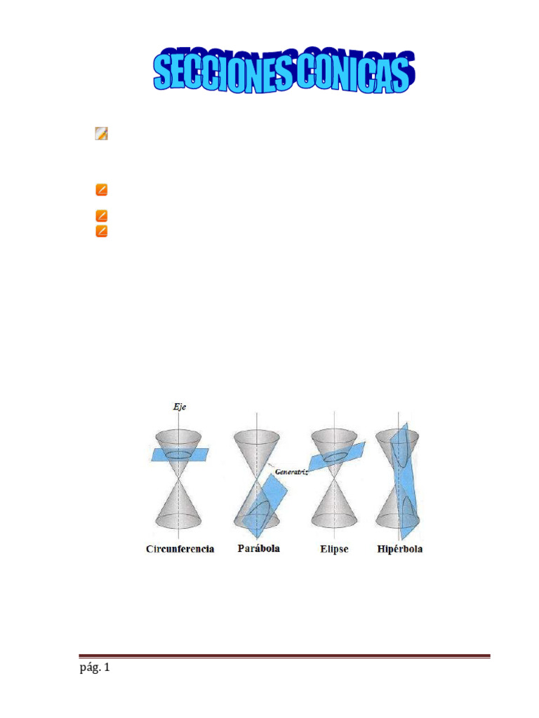 Las Conicas | PDF | Elipse | Geometría del plano euclidiano