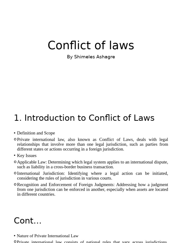 Understanding Conflict of Laws | PDF | Personal Jurisdiction | Choice ...