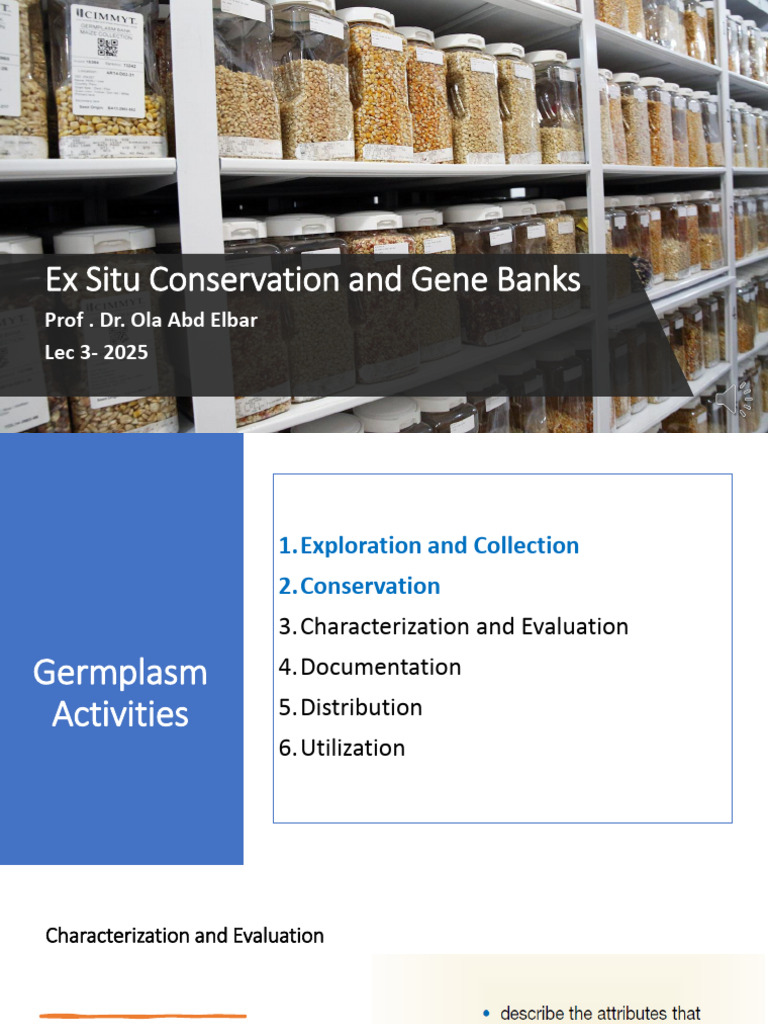 Germplasm Conservation and Evaluation Guide | PDF | Biology | Genetics