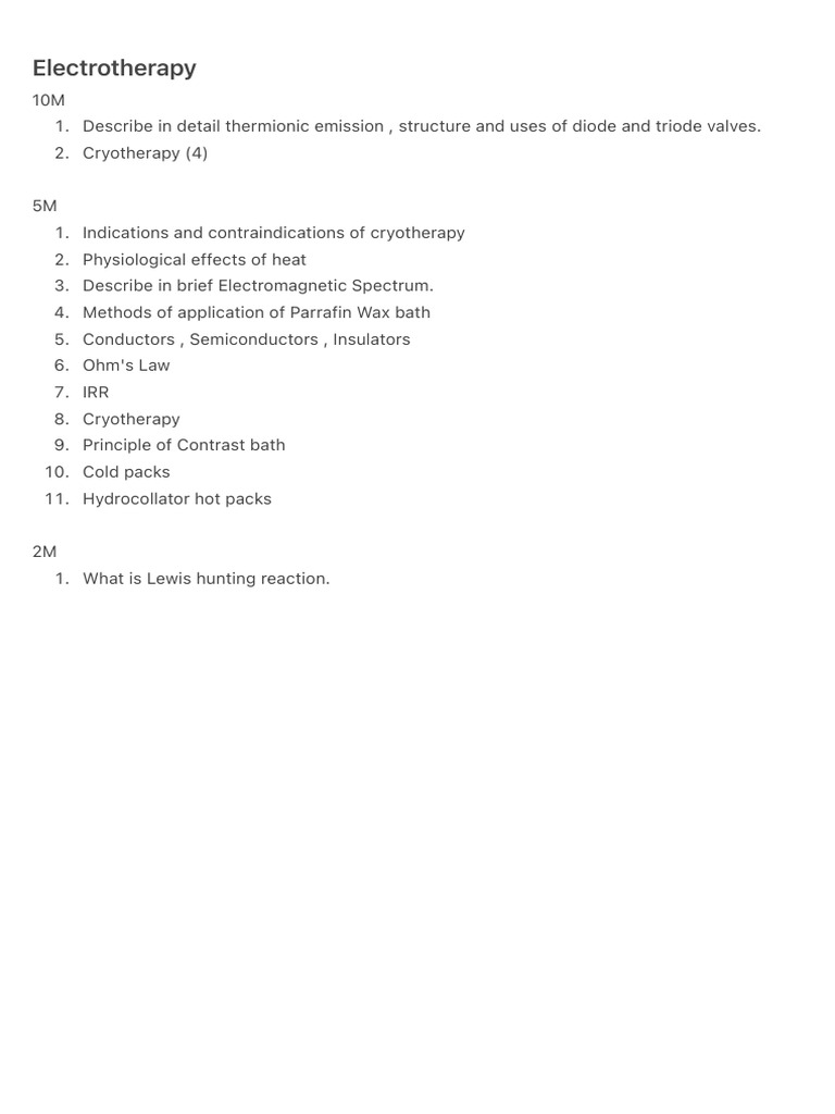 Electrotherapy | PDF