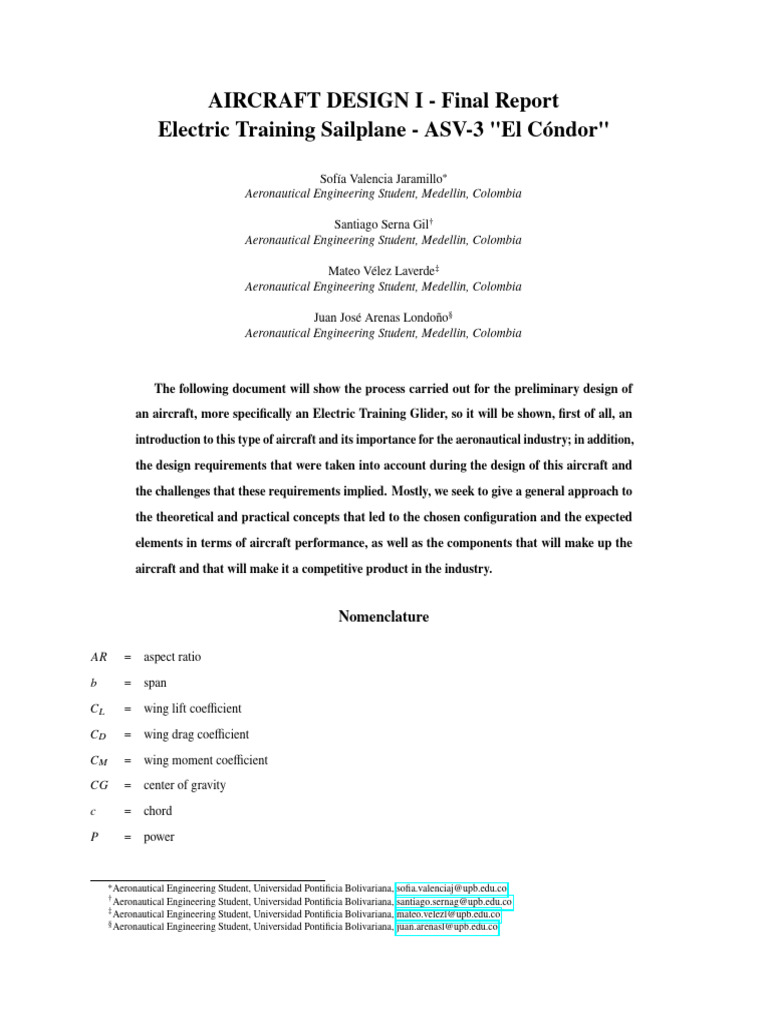 Final Report Vultur Aeronautics | PDF | Glider (Sailplane) | Aircraft