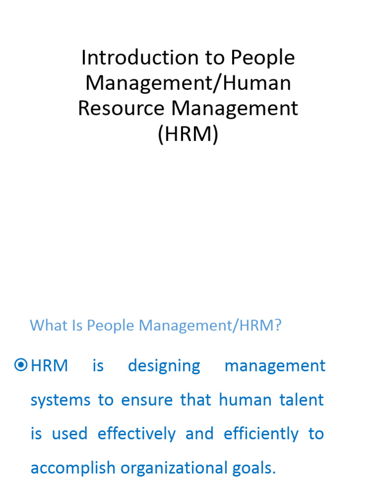 Introduction to HRM.ppt | PDF | Human Resource Management | Industrial And Organizational Psychology