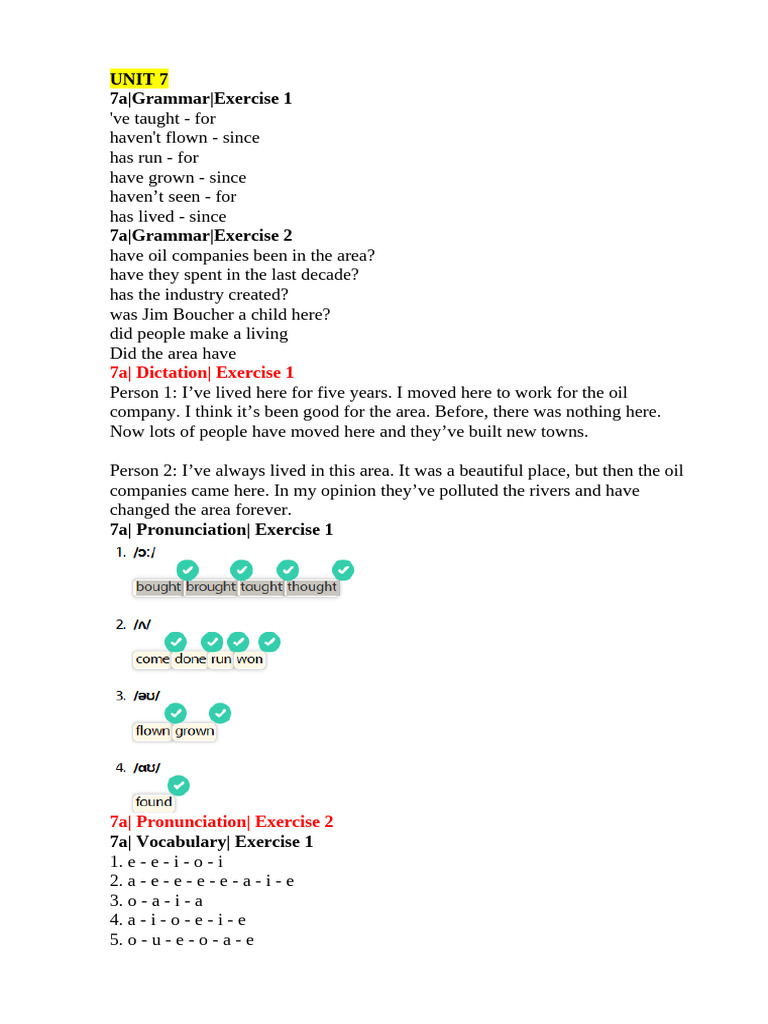 Grammar and Vocabulary Exercises Unit 7 | PDF | Mount Everest | English ...