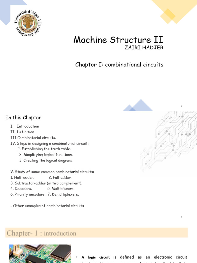 Chapter 1 Comb Operation | PDF | Logic Gate | Electronic Circuits