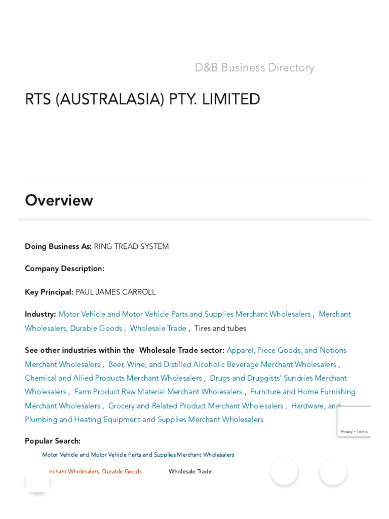 RTS Australasia Pty Limited Overview | PDF