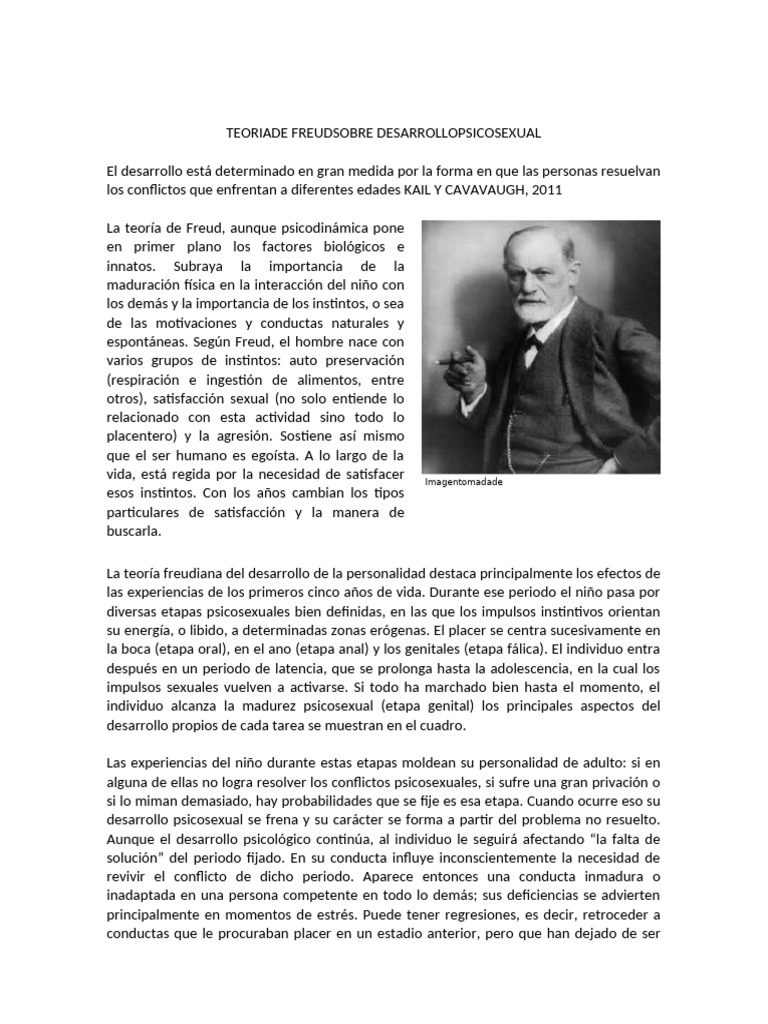 Freud: Desarrollo Psicosexual | PDF | Conceptos psicologicos | Ciencias del comportamiento