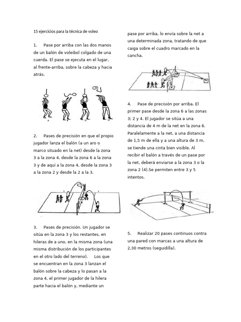 Ejercicios de Voleo en Voleibol | PDF | Vóleibol