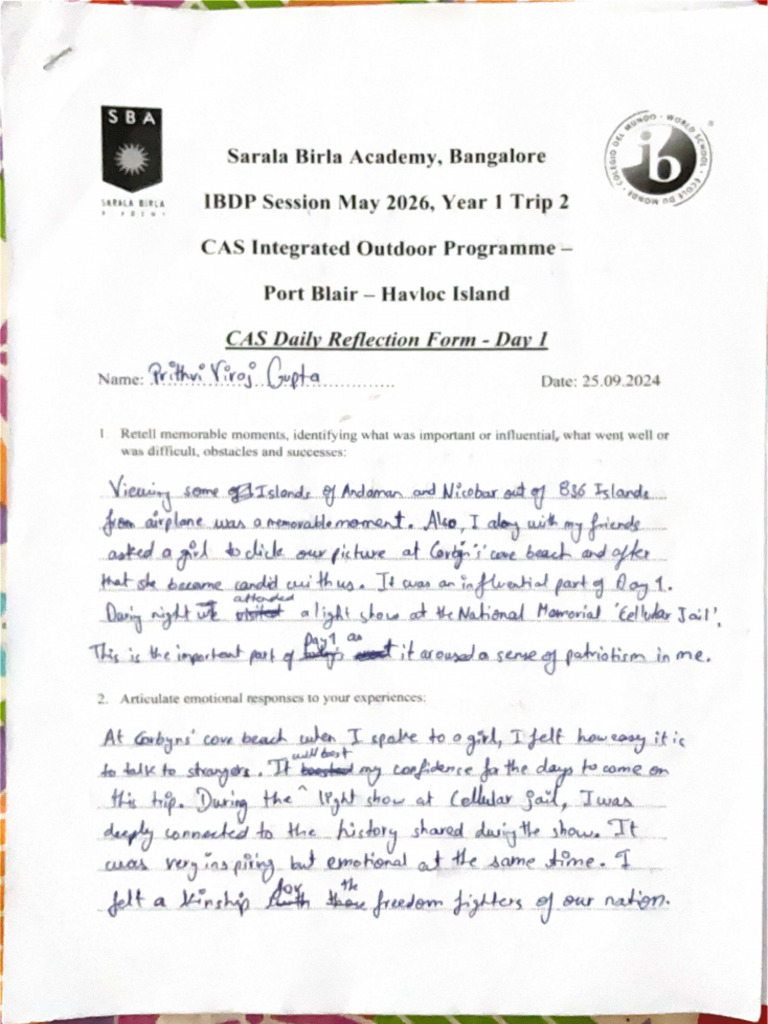 Year1 Trip2 (Reflection Form) | PDF
