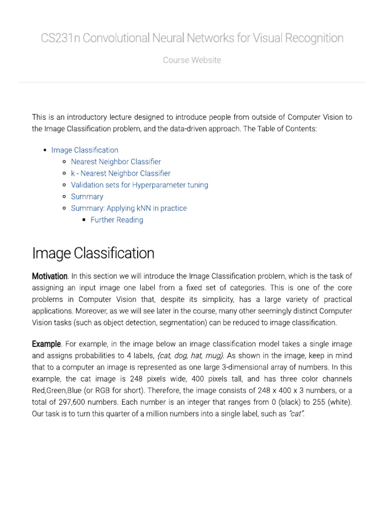 01 Image Classification | PDF