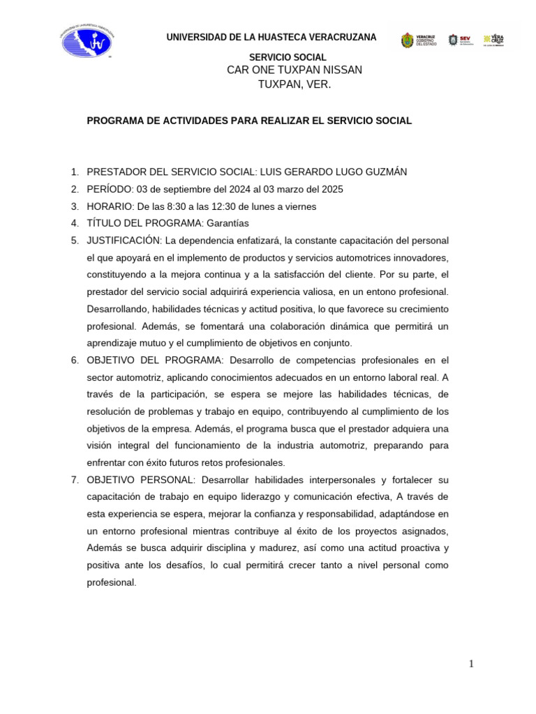 PROGRAMA DE ACTIVIDADES | PDF