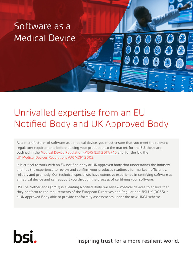 BSI MD Software As A Medical Device Brochure UK EN | PDF | Medical Device