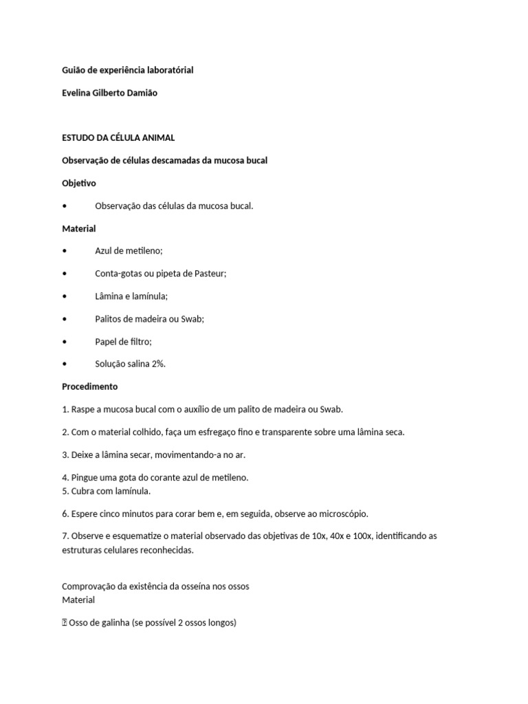 Estudo de Células e Ossos em Laboratório | PDF