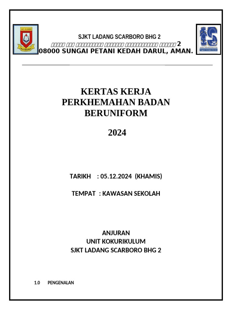 Kertas Kerja Perkhemahan 2024 | PDF