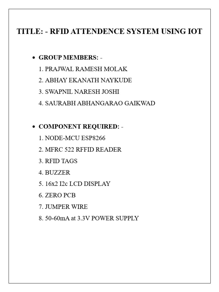 Component Required | PDF