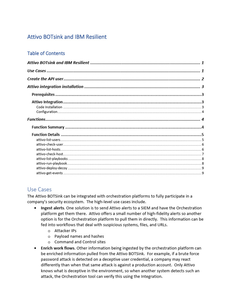 Attivo Resilient Integration | PDF | Sudo | Parameter (Computer Programming)