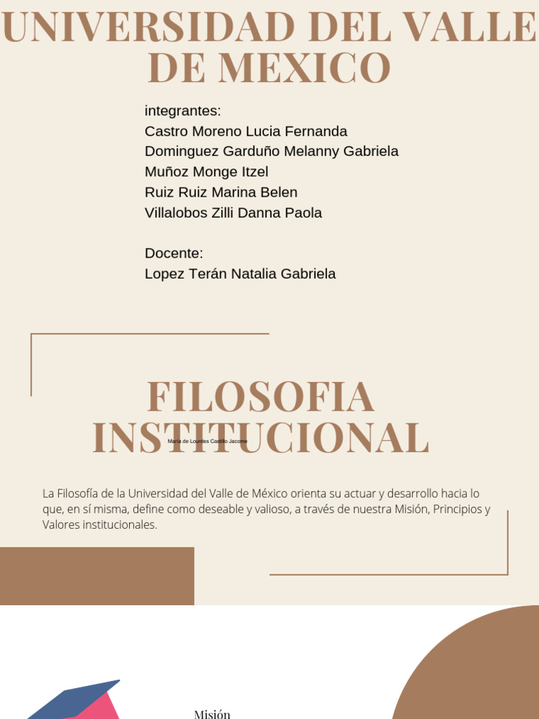 Filosofía Institucional UVM | PDF