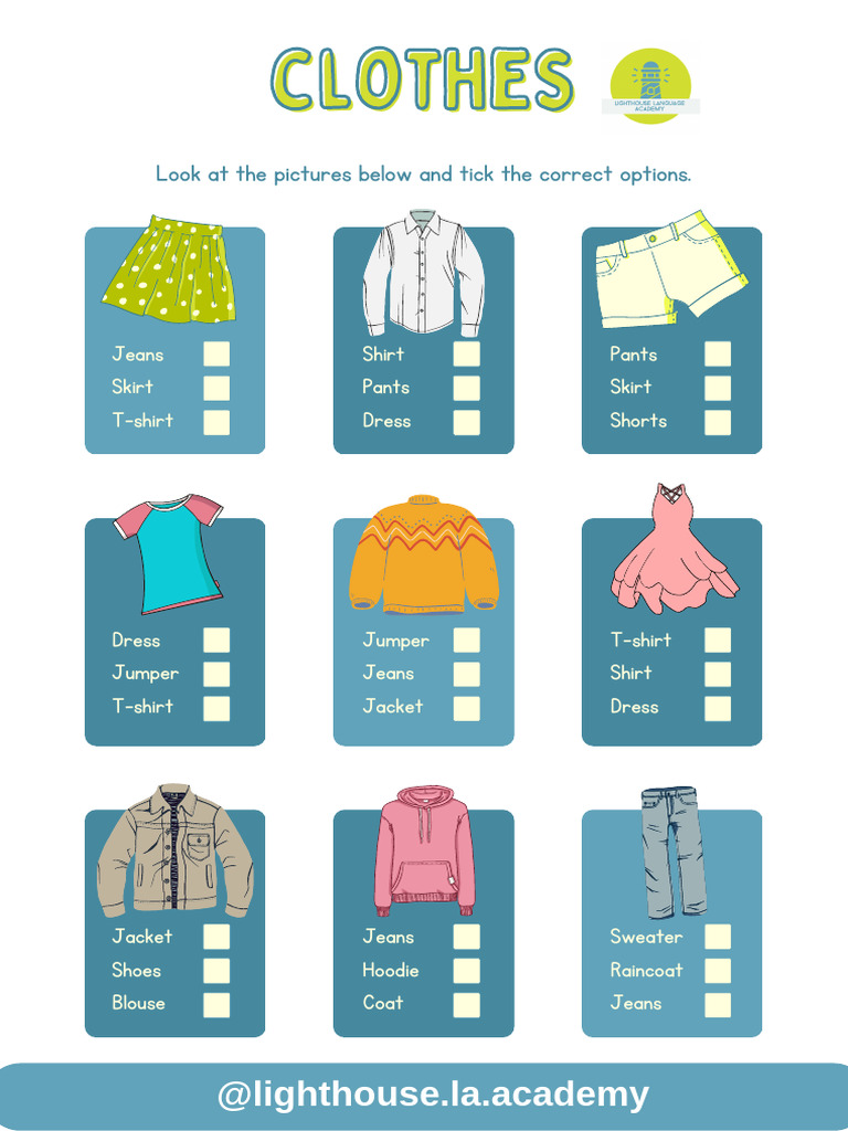 Clothing Options Identification Guide | PDF