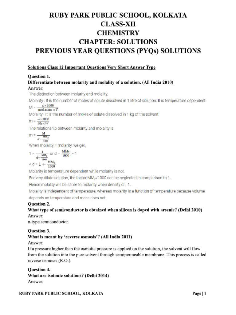 Solutions Pyqs Solutions-1 | PDF