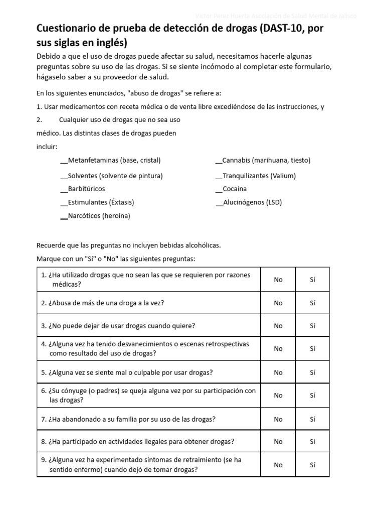 Dast | PDF | Drogas | La dependencia de sustancias