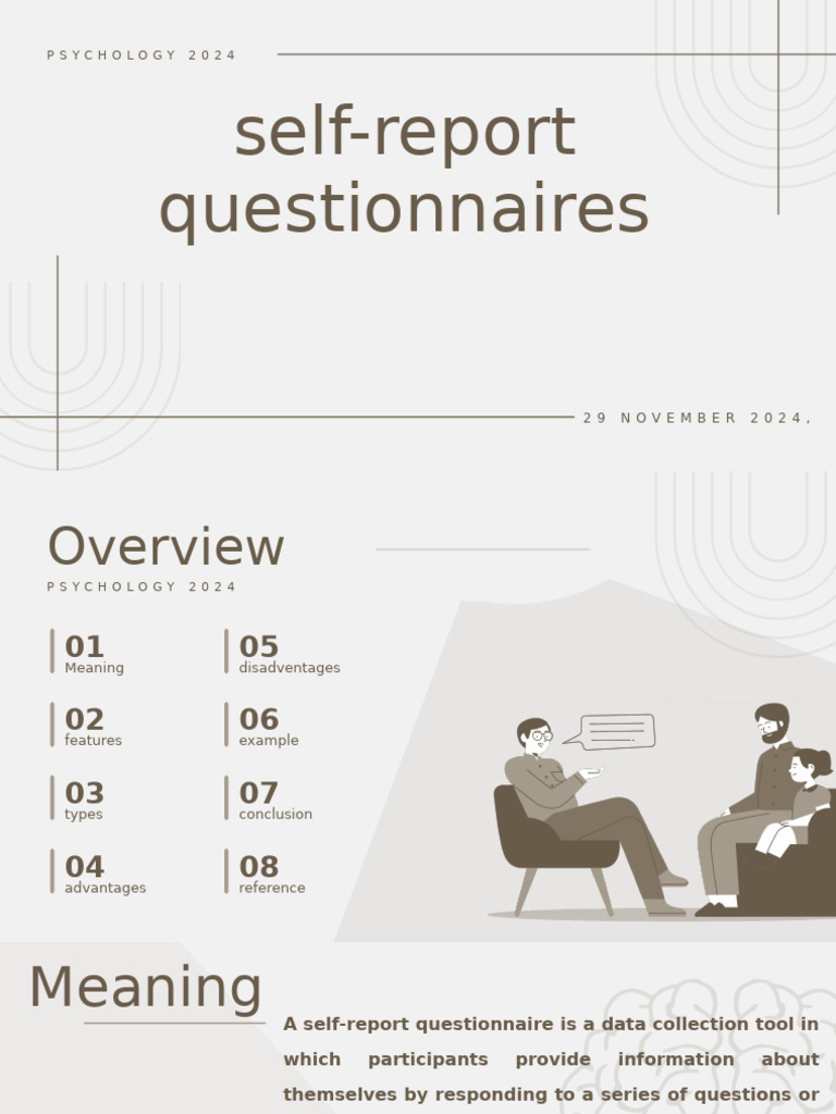 Self Report Questionnaire | PDF | Self Report Study | Questionnaire