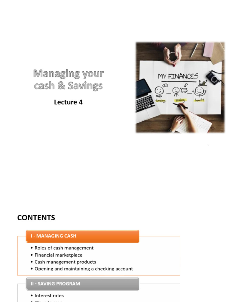 Lecture 4 - Managing Your Cash and Savings | PDF | Transaction Account ...