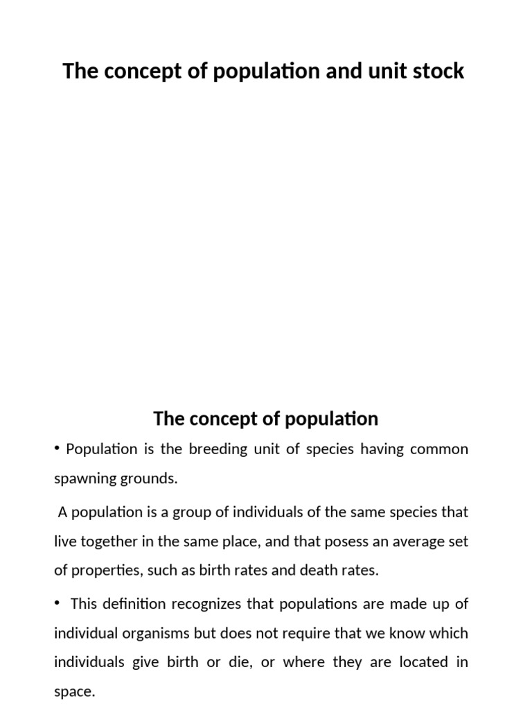 Understanding Population and Stock Concepts | PDF | Biology | Natural ...