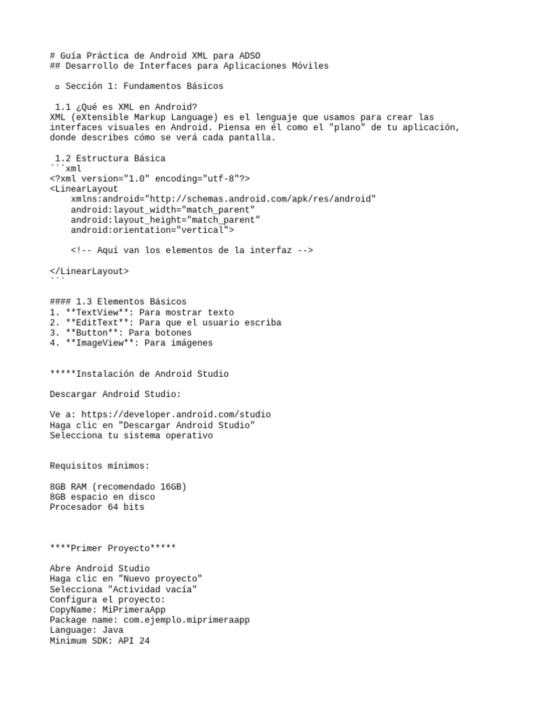 Guia XML | PDF | Android (sistema operativo) | Xml