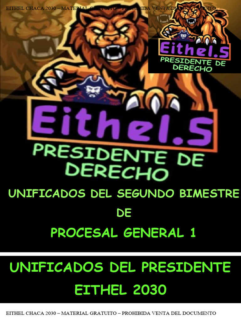Unif. Derecho Procesal General 1 2B - Eithel 2024-1 | PDF ...