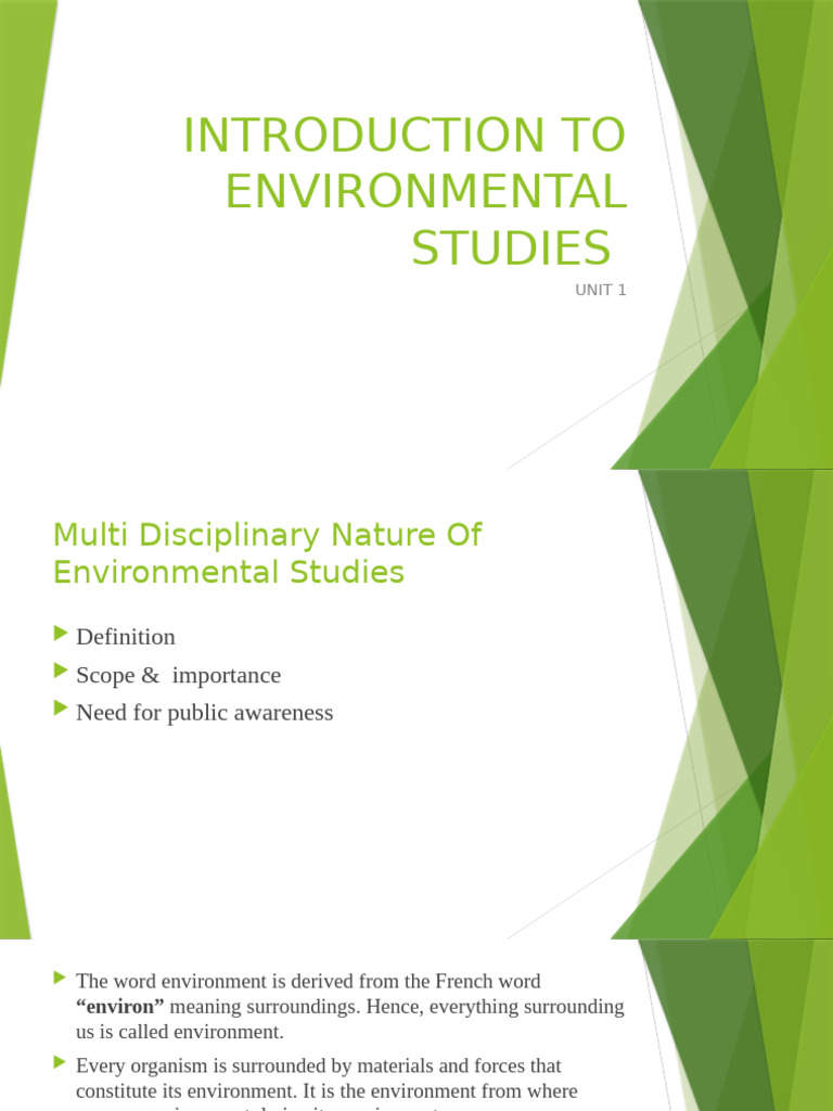 Introduction to Environmental Studies | PDF | Natural Environment | Nature