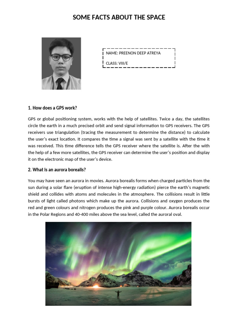 Facts About Space and Cosmic Phenomena | PDF | Stars | Aurora