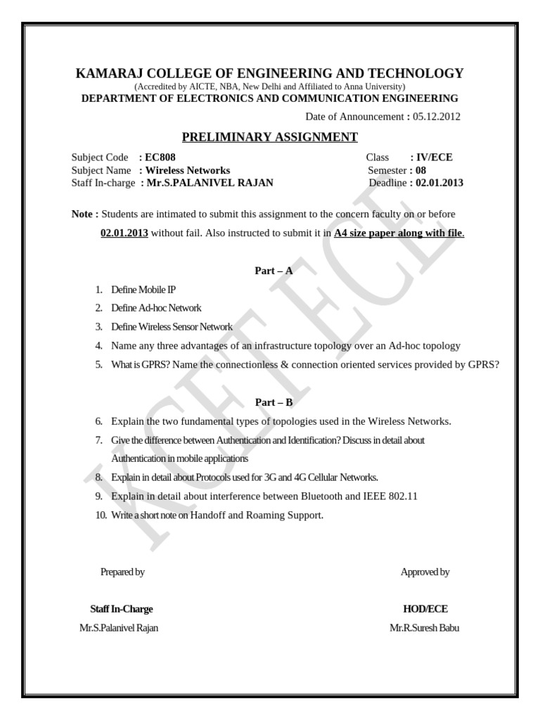 Assignment - Wireless Networks | PDF