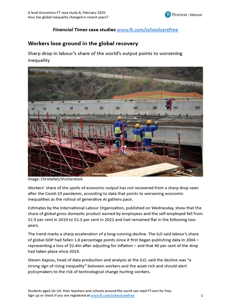 CIA4U Case Study - Workers Lose Ground in the Global Recovery | PDF ...