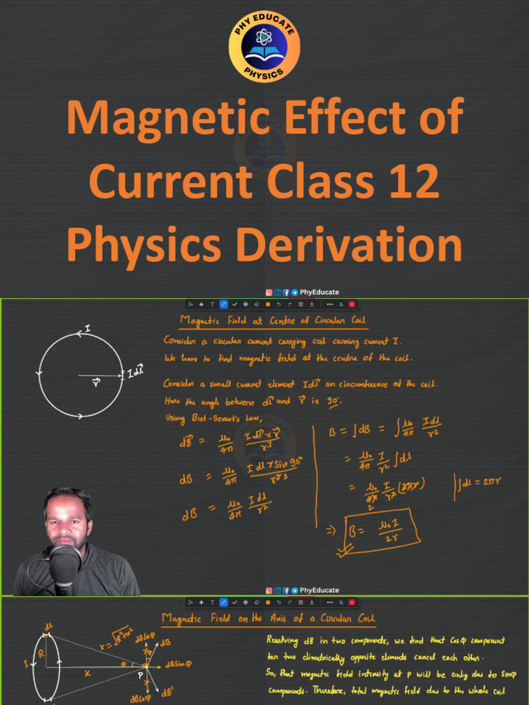 Magnetic Effect of Current Class 12 Physics Derivation | PDF