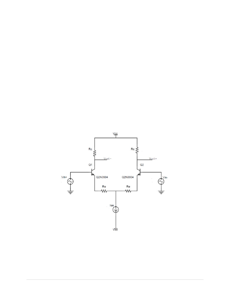 Ecgr3156 Experiment 1 BJT Differential Pair With BJT Current Mirror ...