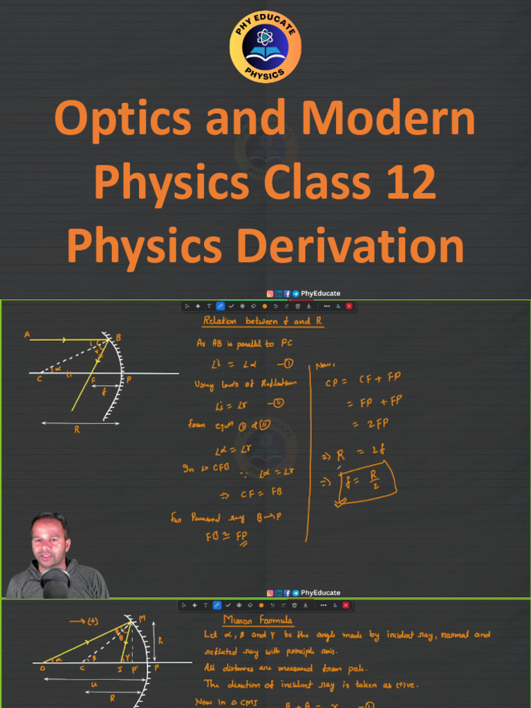 Optics and Modern Physics Class 12 Physics Derivation | PDF